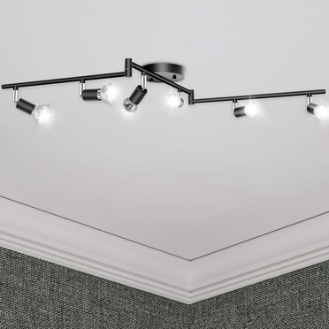 3-Light Industrial Directional Track Lighting, Adjustable Round Ceiling ...