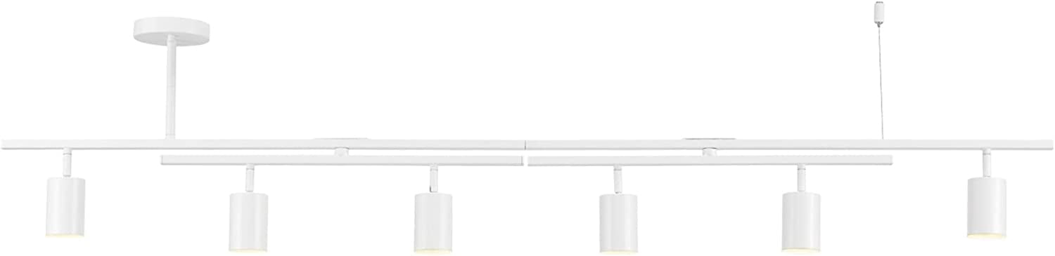 6-Light Track Lighting, Matte White, Center Swivel Bars, Bulb Not ...