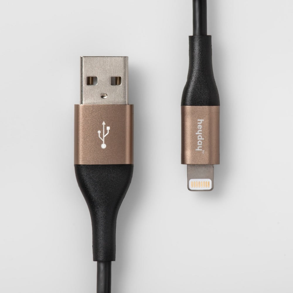 6' Lightning to USB-A Round Cable - heyday Black/Gold - Walmart ...