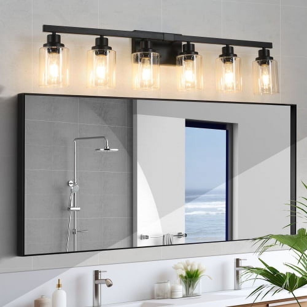 6-Lights Farmhouse Vanity Lights Fixture Rustic Bathroom Light Fixture ...
