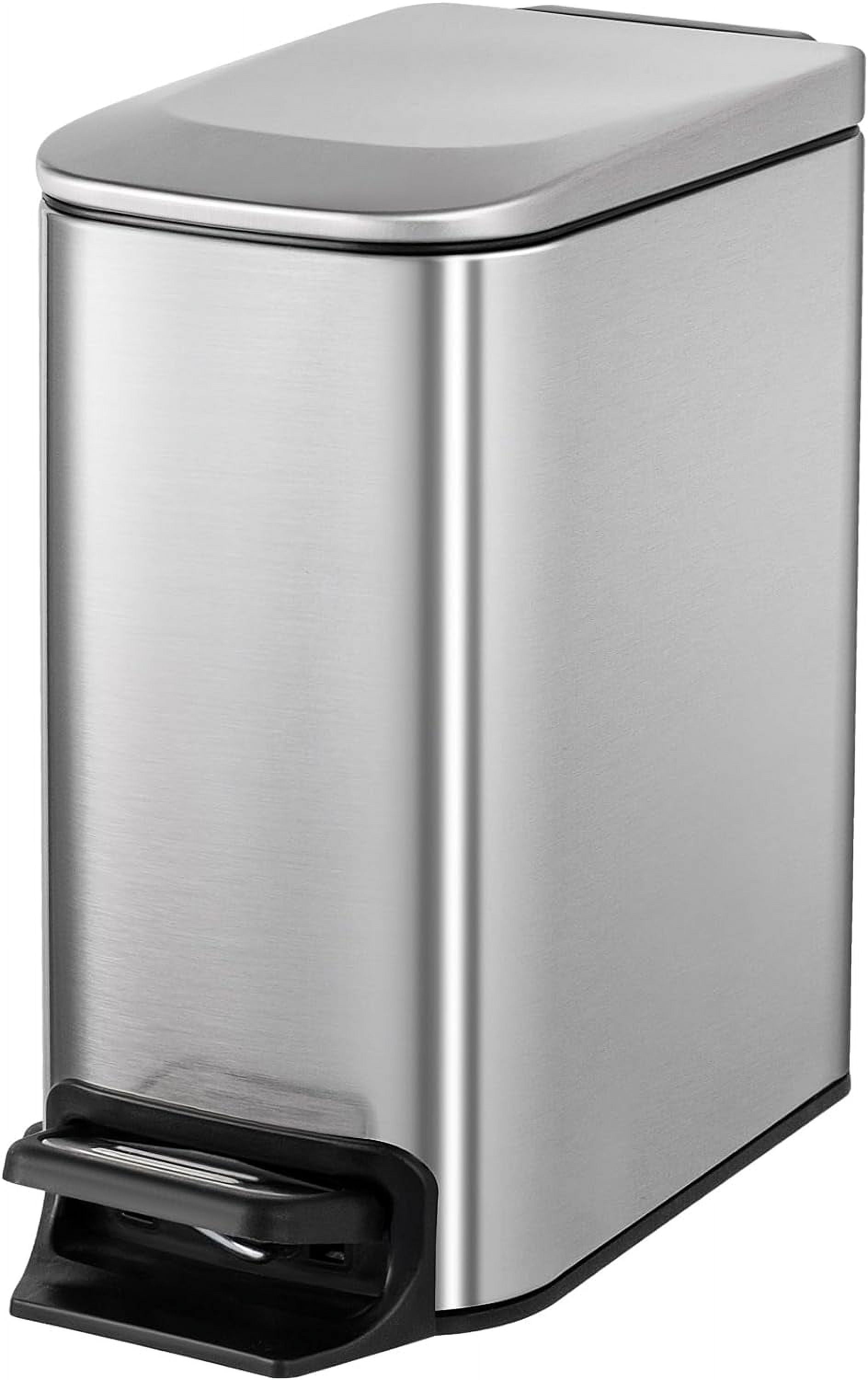 6 Liter / 1.6 Gallon Stainless Steel Mini Garbage Can for Office ...