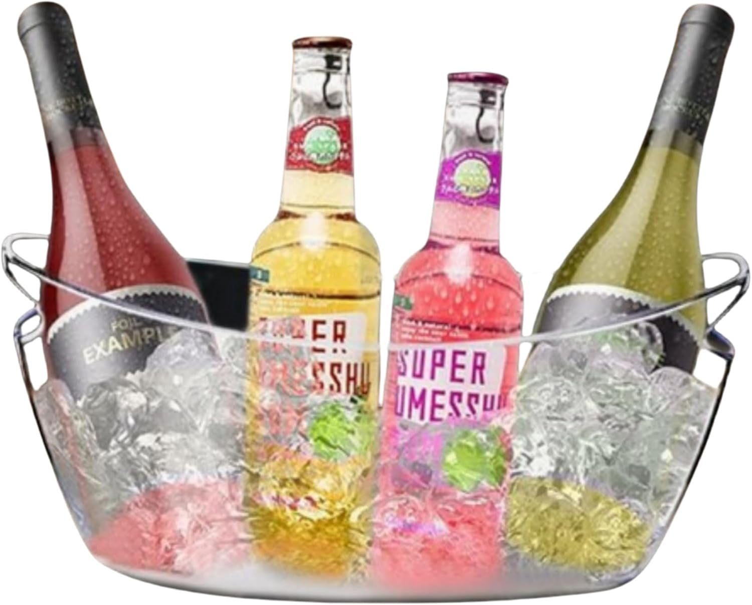 6 Liter Clear Acrylic Champagne Bucket with Handle, Ice Bucket for ...