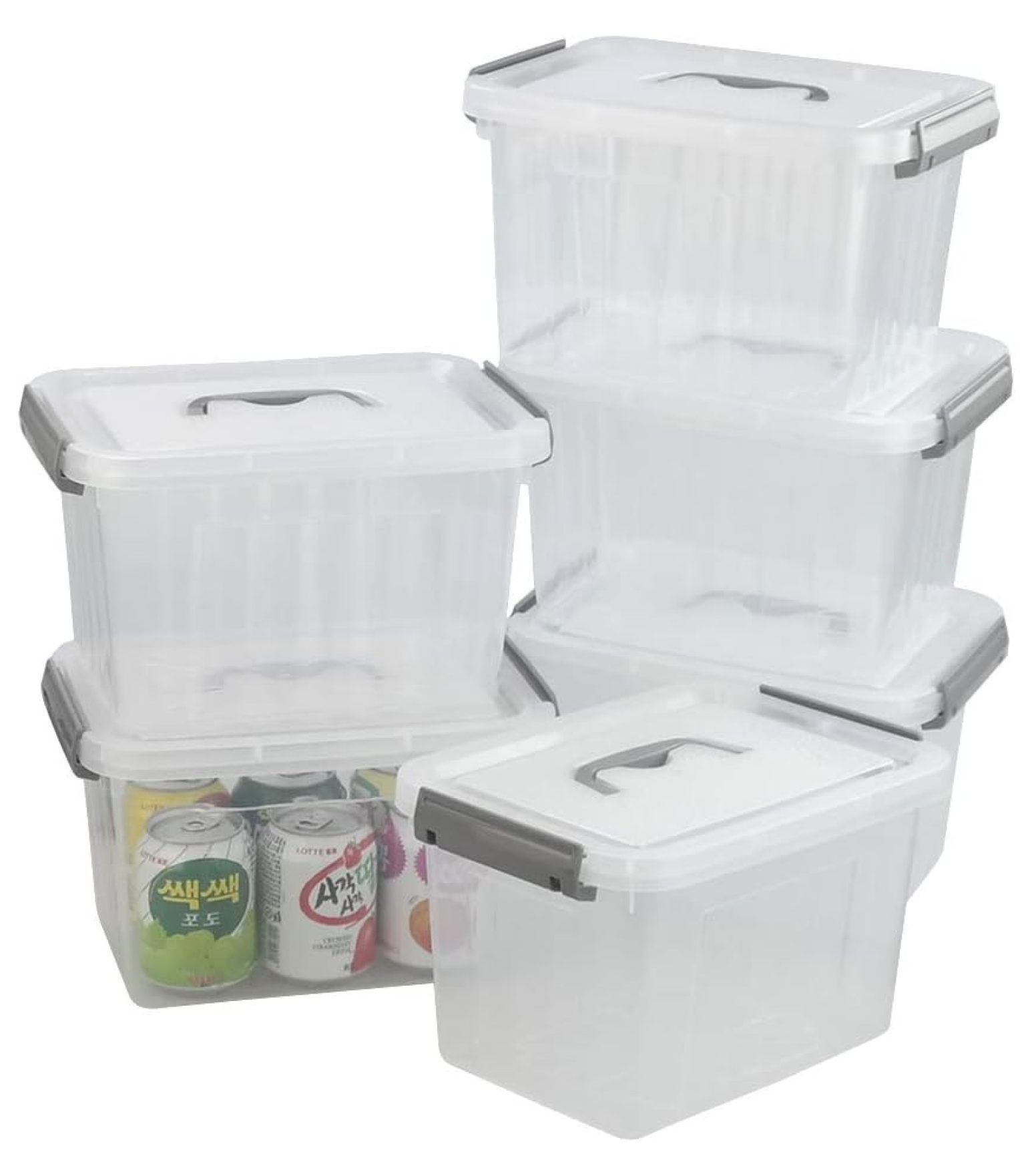 6 Liter Plastic Bins with Lids, Clear Storage Boxes Set of 6 - Walmart.com