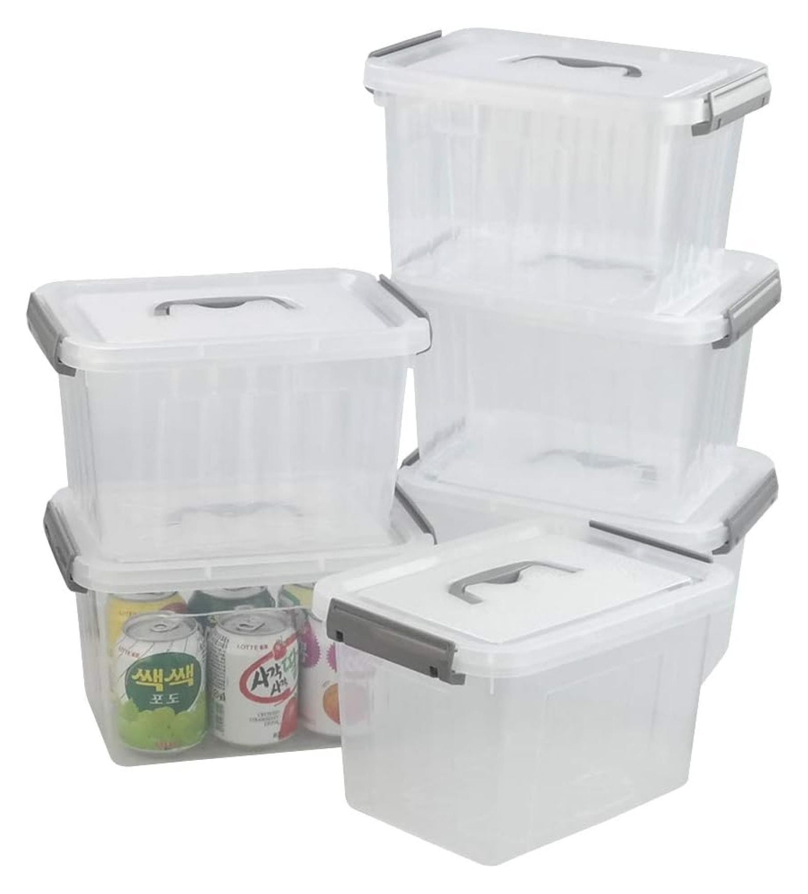 6 Liter Plastic Bins with Lids, Clear Storage Boxes Set of 6 - Walmart.com