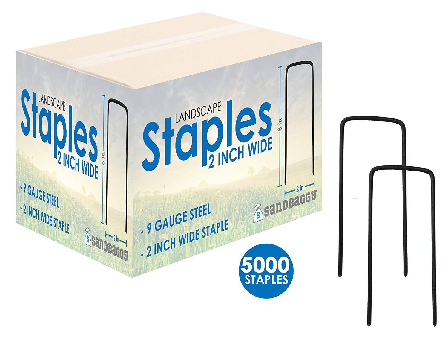 6" Long x 2" Wide EXTRA WIDE Landscape Staples~ Landscape Fabric Pins ...