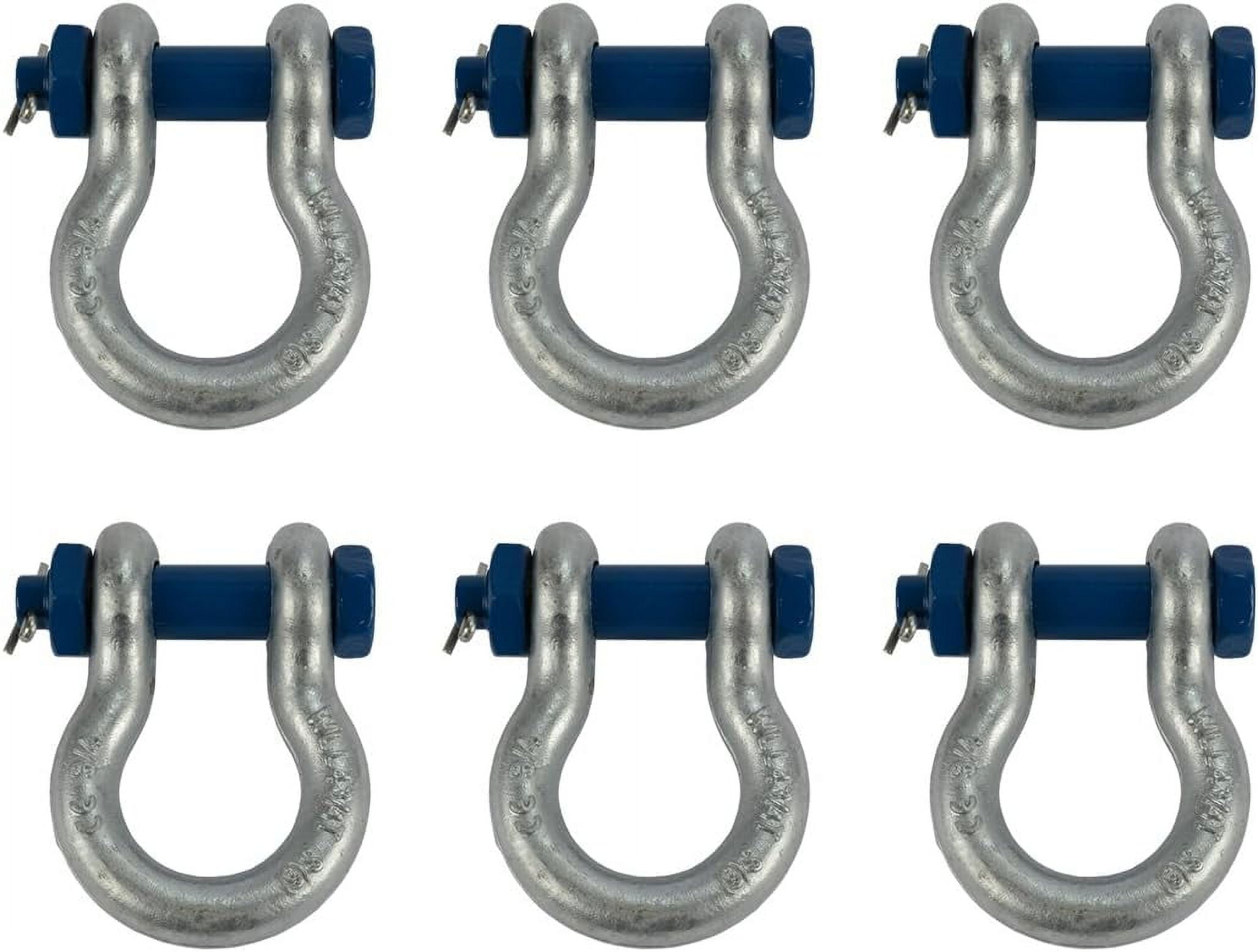 6 Lot 3/4" 4.75 TON D Ring Shackle Screw Pin Clevis Safety Bolt G2130 ...