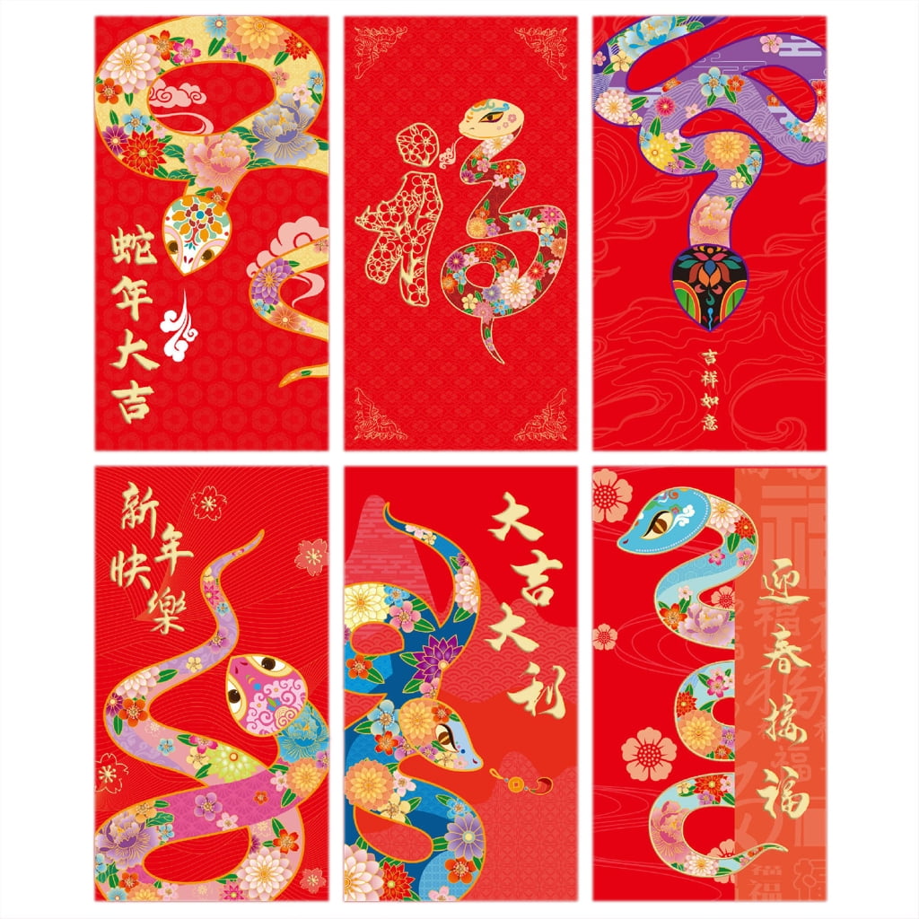 6 Luck Money Bag for Chinese New Year 2025 Sturdy Paper Envelopes ...