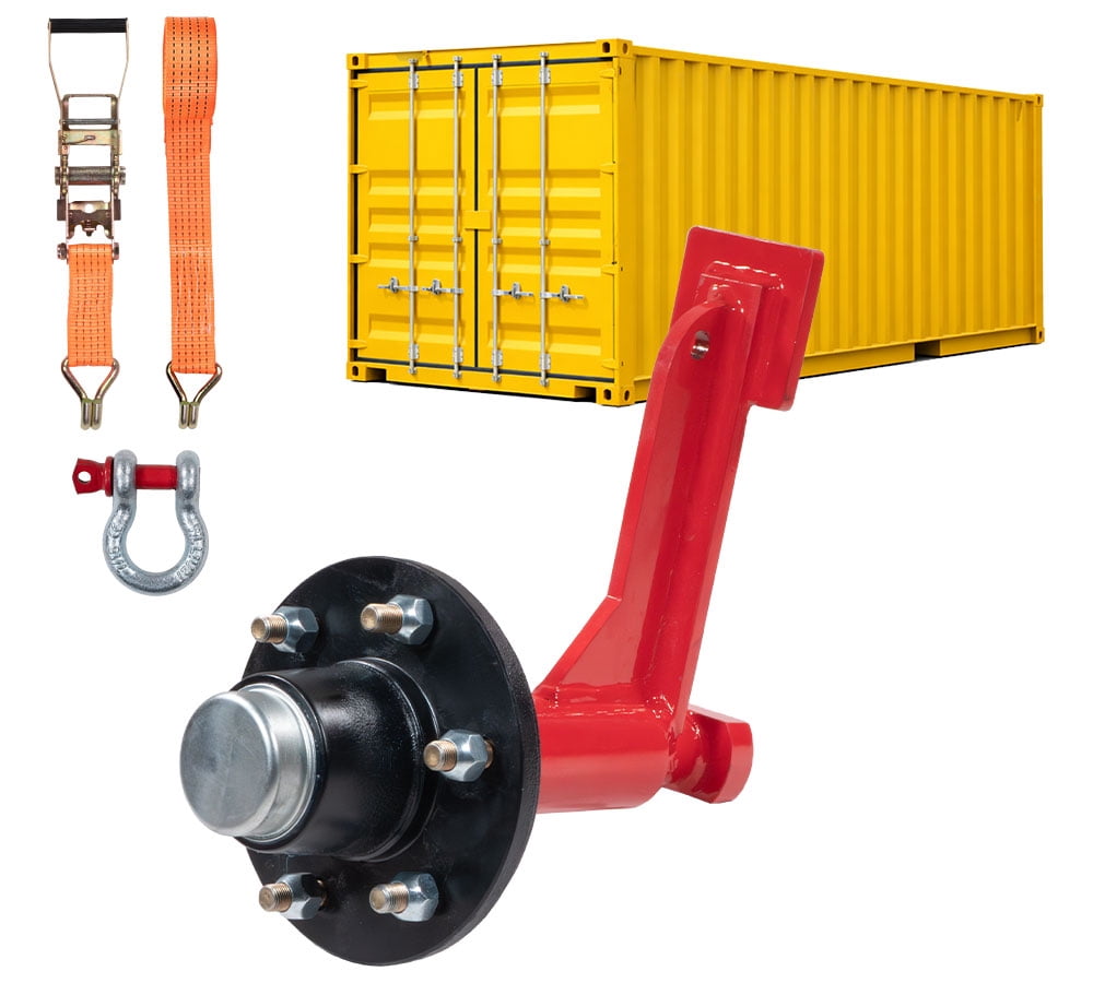 6-Lug Shipping Container Wheel Kit 8,000 lb WLL – Moving Tool for 20–40 ...