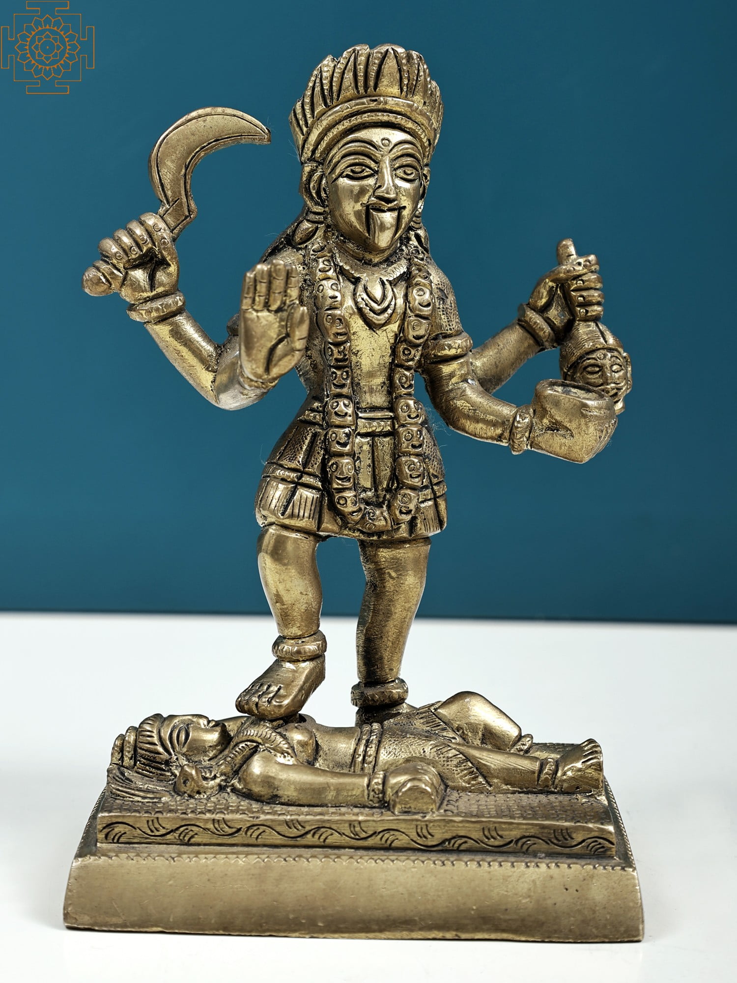 6" Maa Kali Idol | Goddess Kali Brass Statue | Handmade - Brass ...