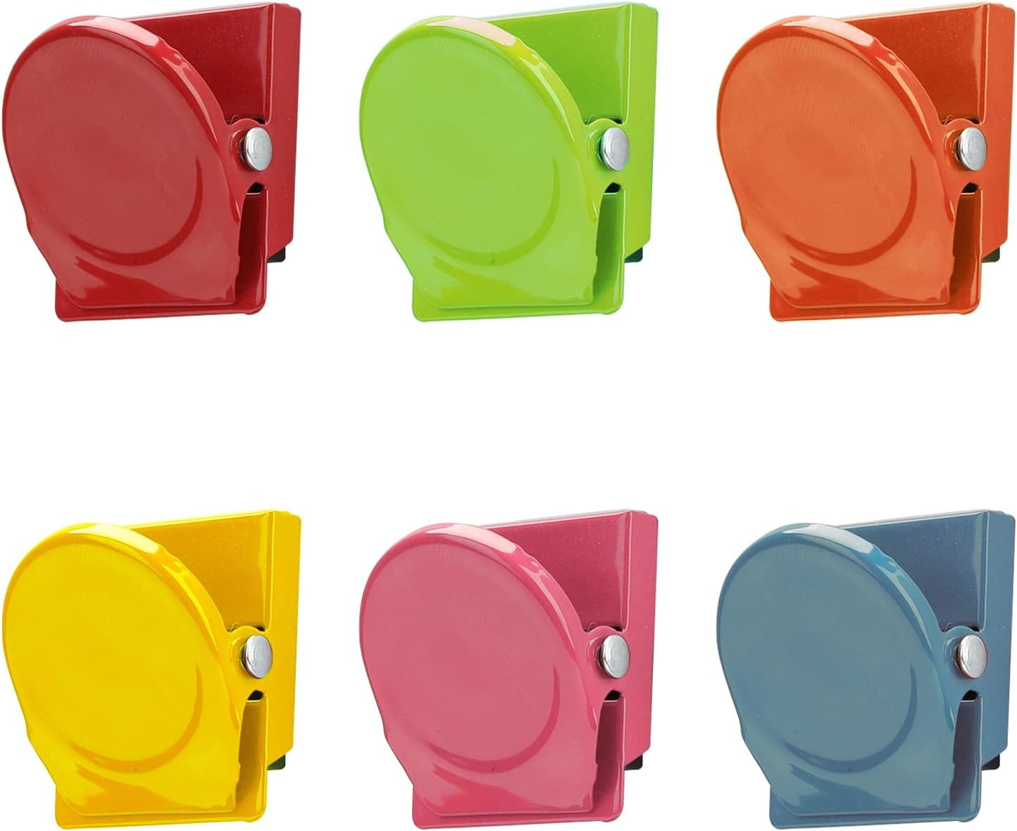 6 Magnetic Metal Clips, 30mm Colored Refrigerator Whiteboard Magnets ...
