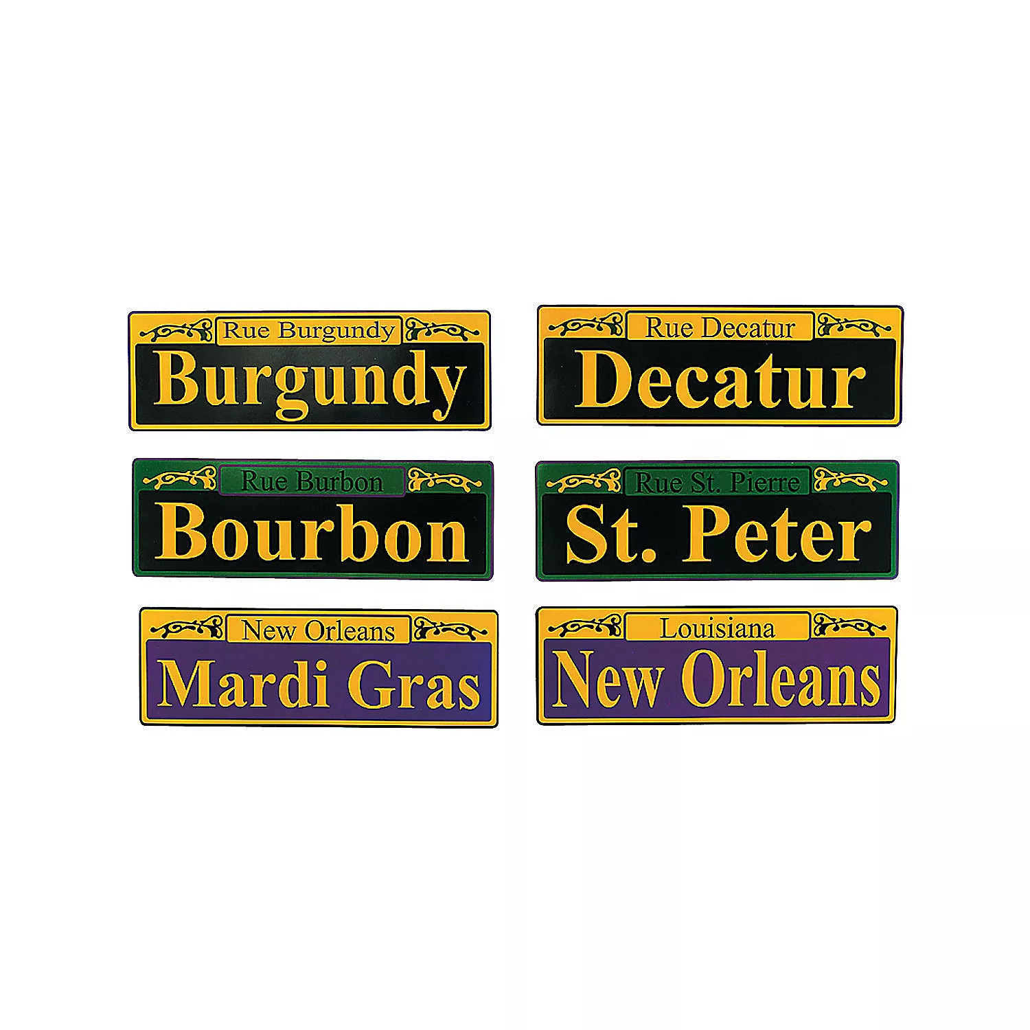 6 Mardi Gras Fat Tuesday Party Decor Street Sign Cutouts Decorations 4 ...