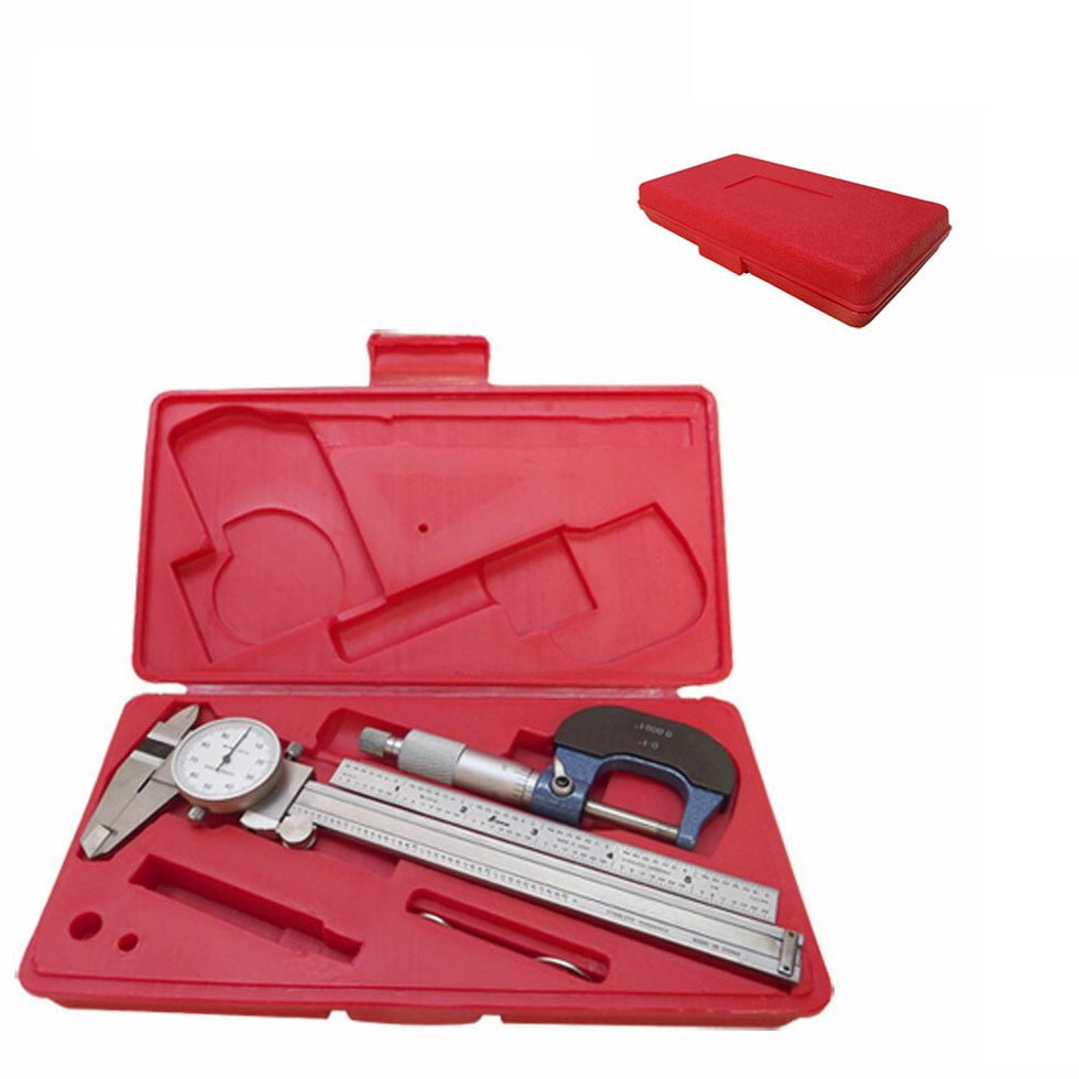6" Mechanical Dial Caliper Micrometer Measure Outside Inside Ruler ...