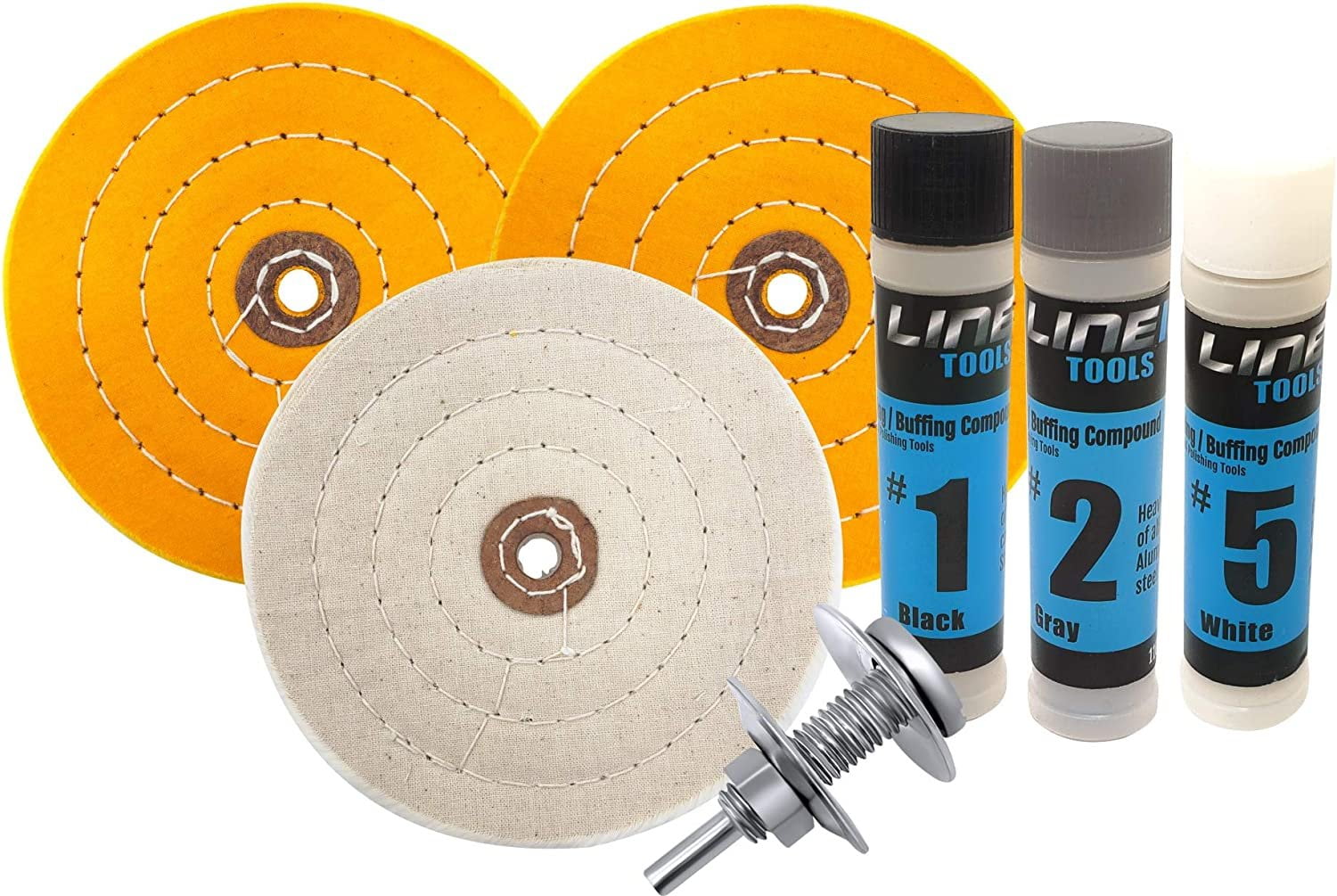 6" Metal Buffing Wheel Kit for Bench Grinder Stainless Steel, Aluminum ...