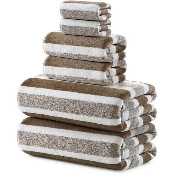 6- Microfiber Bath Towel Set, Ultra Soft, Highly Absorbent & Quick Dry ...