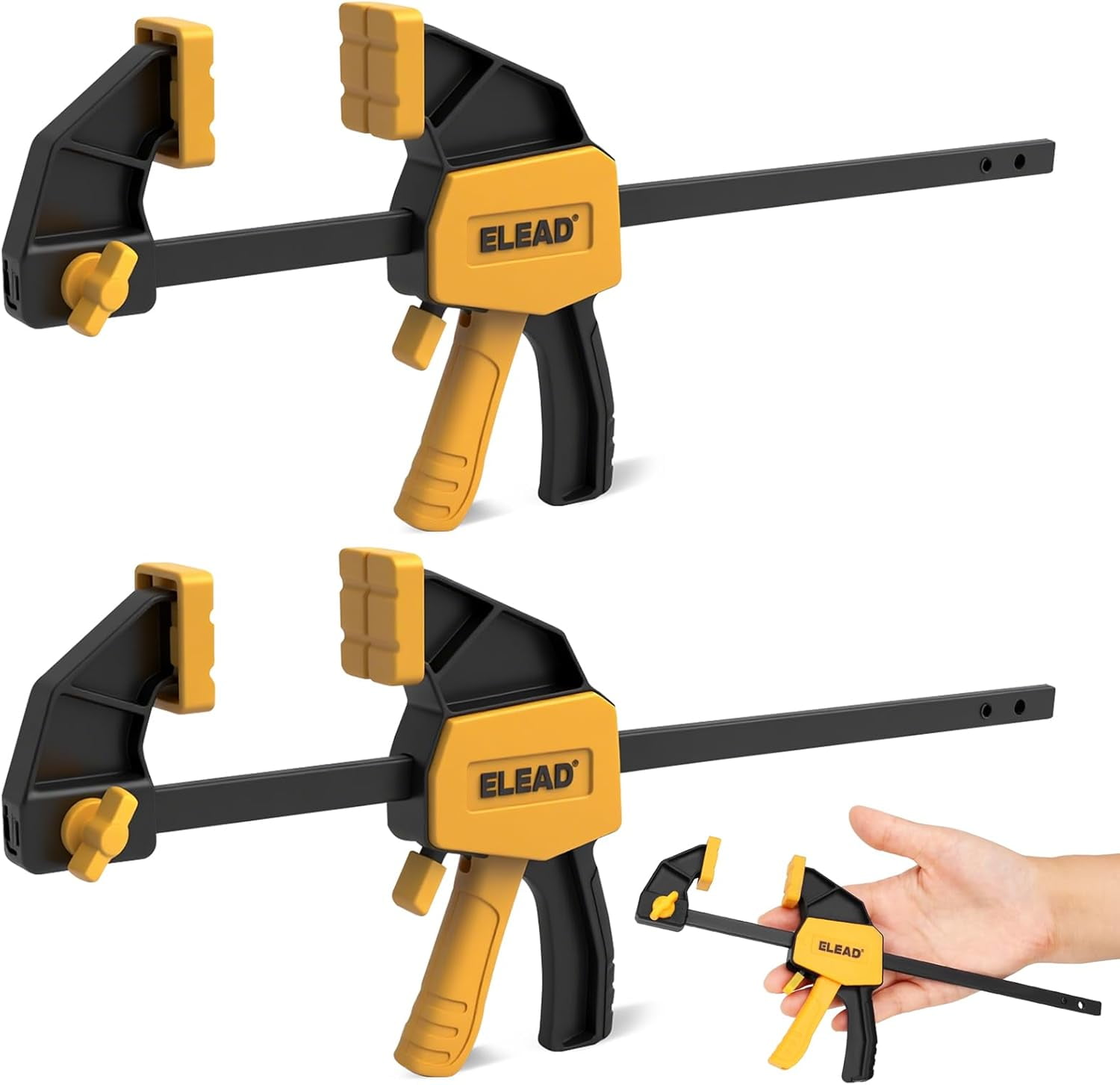 6" Mini Bar Clamps for Woodworking, 2-Piece One-Handed F Clamp/Spreader ...