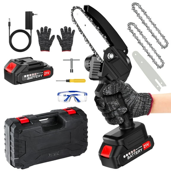 6-Inch Cordless Mini Electric Chainsaw (2.0AH Battery) for Tree ...