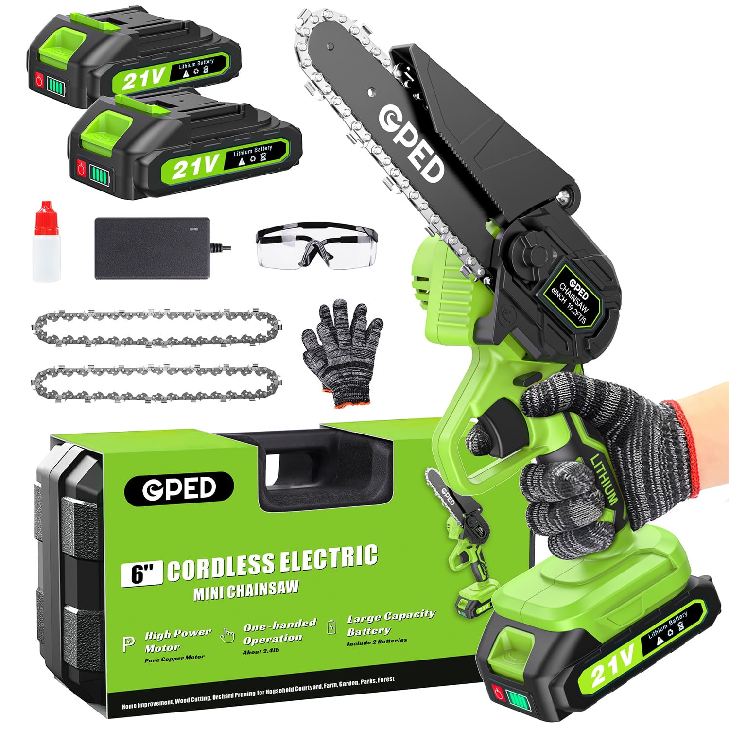 Mini Chainsaw, 6 inch Portable Electric Chainsaw Cordless, Handheld ...