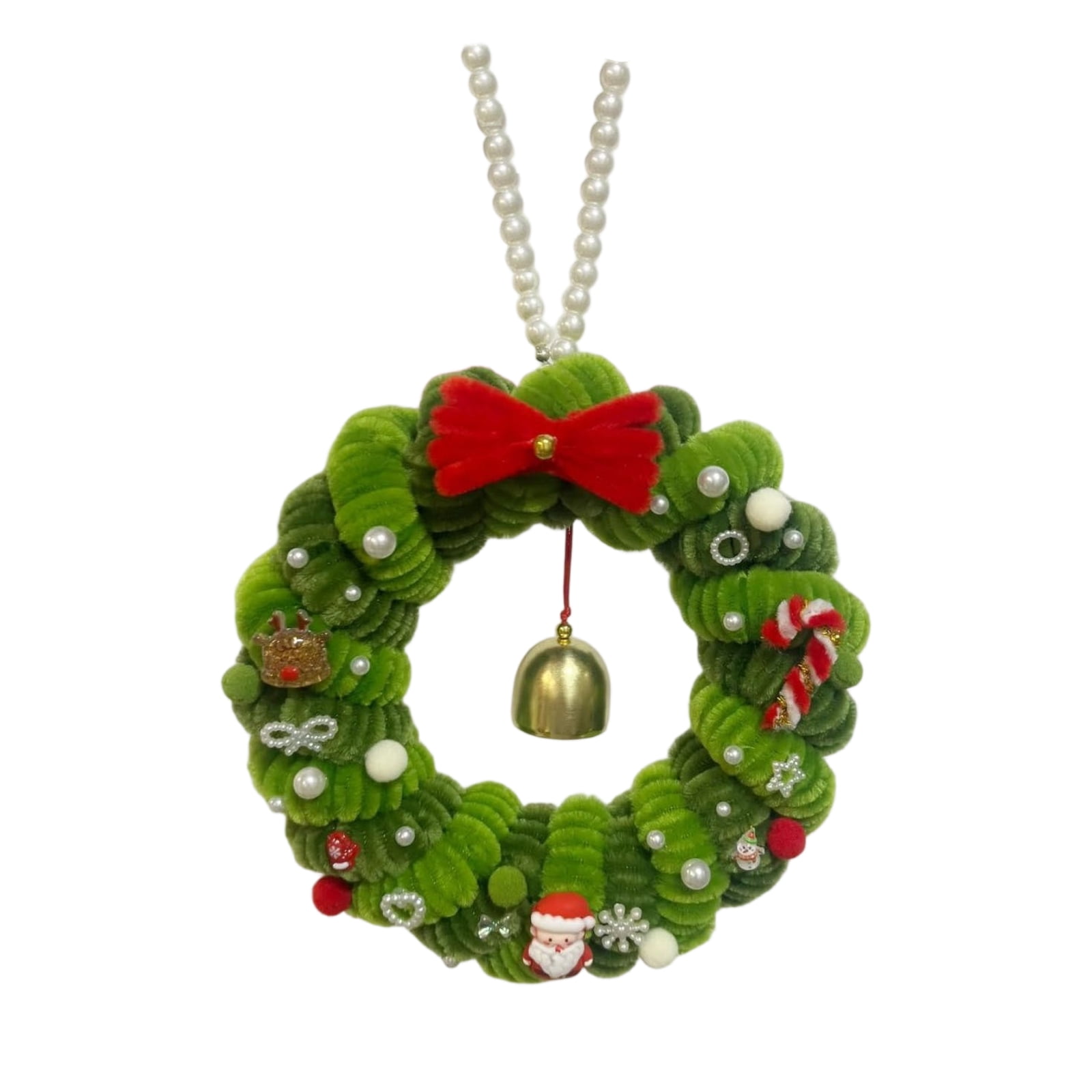 6" Mini Christmas Wreath Ornament, Handmade Small Holiday Wreath with ...