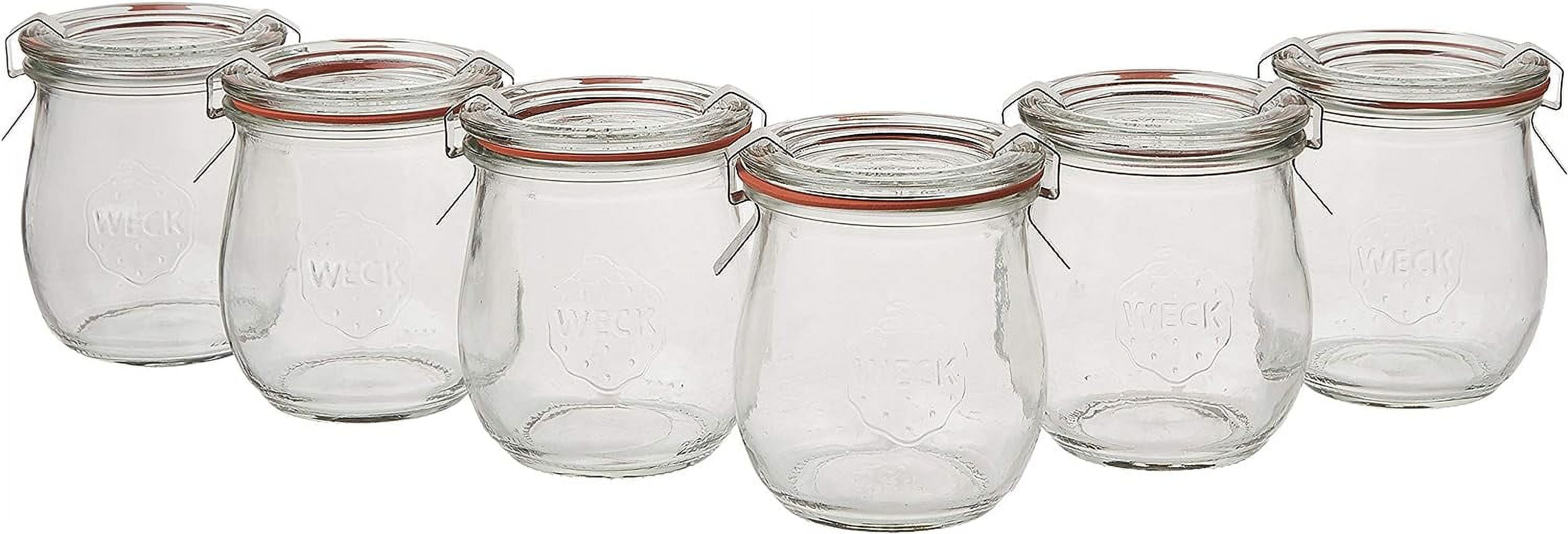 6 Mini Tulip Jelly Jar with Glass Lids 6 Rings and 12 Clamps - Walmart.com