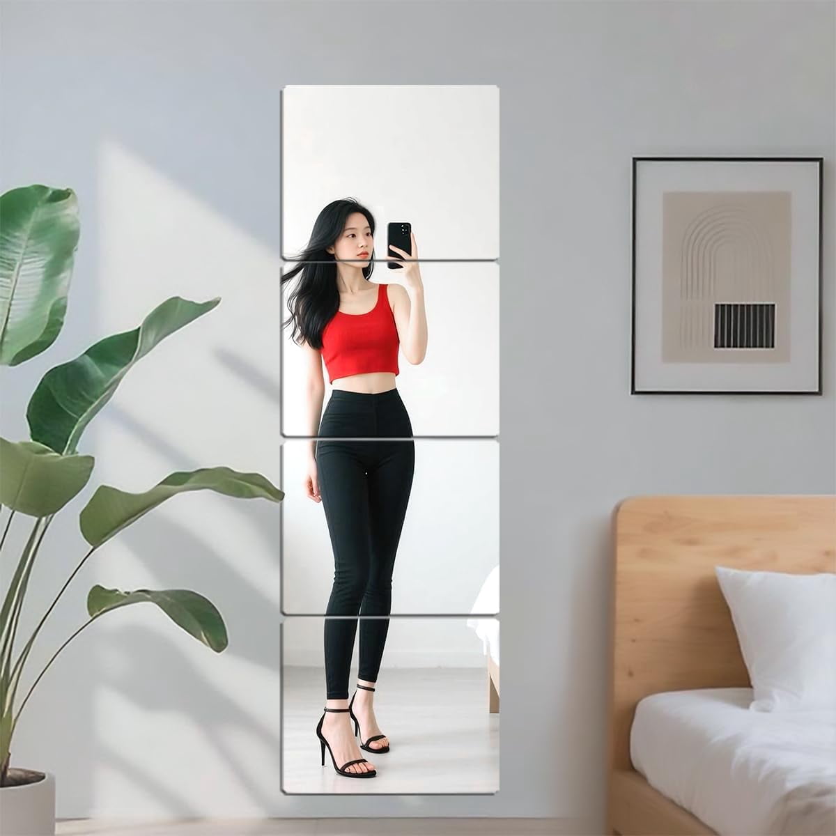 6 Mirrors for Wall,10 x 10 Inch Self Frameless Small Mirror Tiles ...