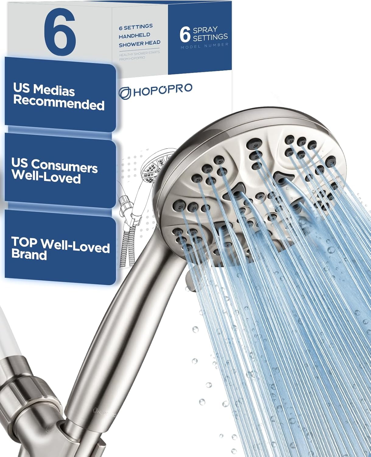 6-Mode High Pressure Handheld Shower Head Set, Consumer Reports ...