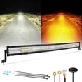 6 Modes Amber White Series, 42 Inch 240W Curved LED Light Bar, Strobe ...