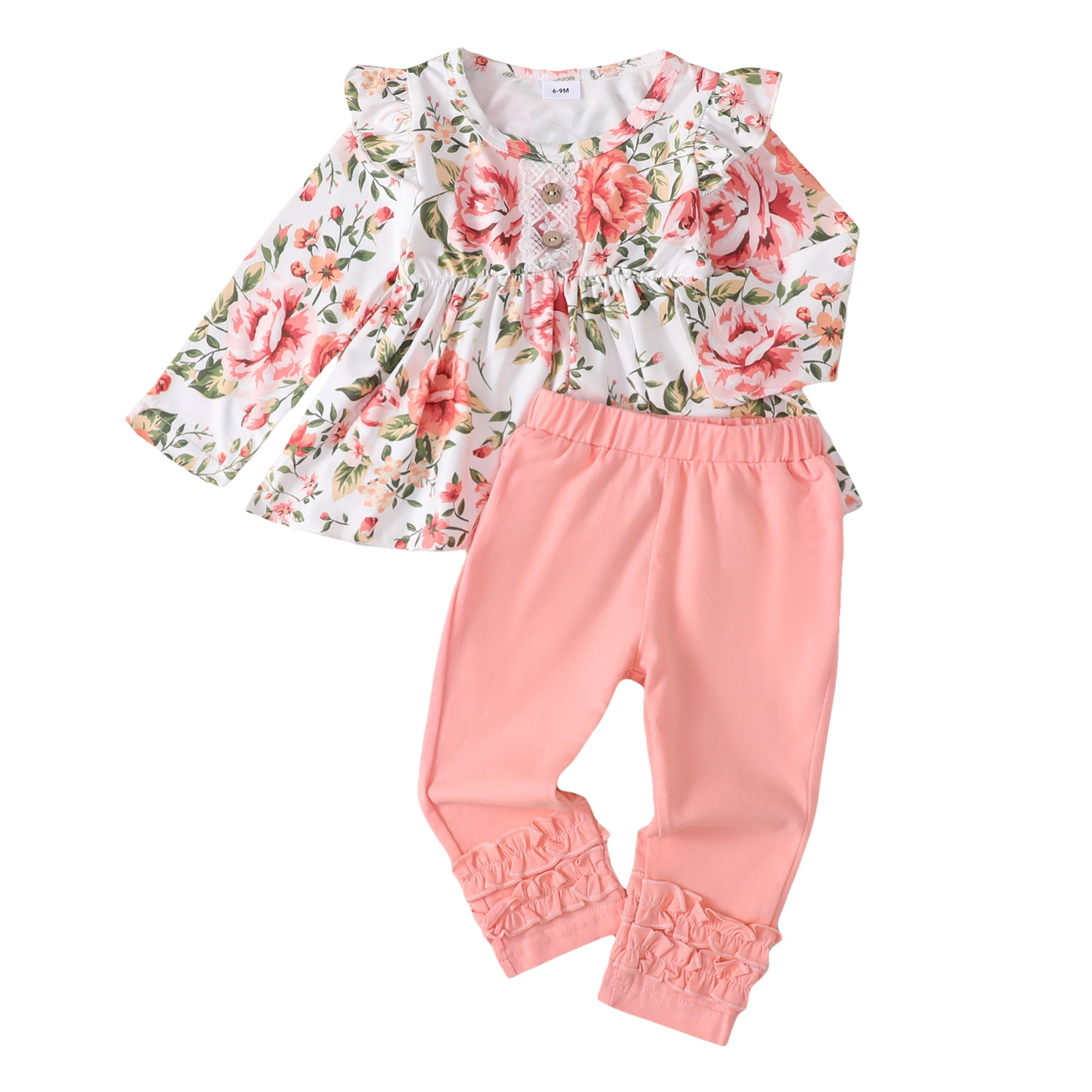 6 Months Baby Girls Clothes 9 Months Girls 2PCS Fall Winter Outfits Set ...