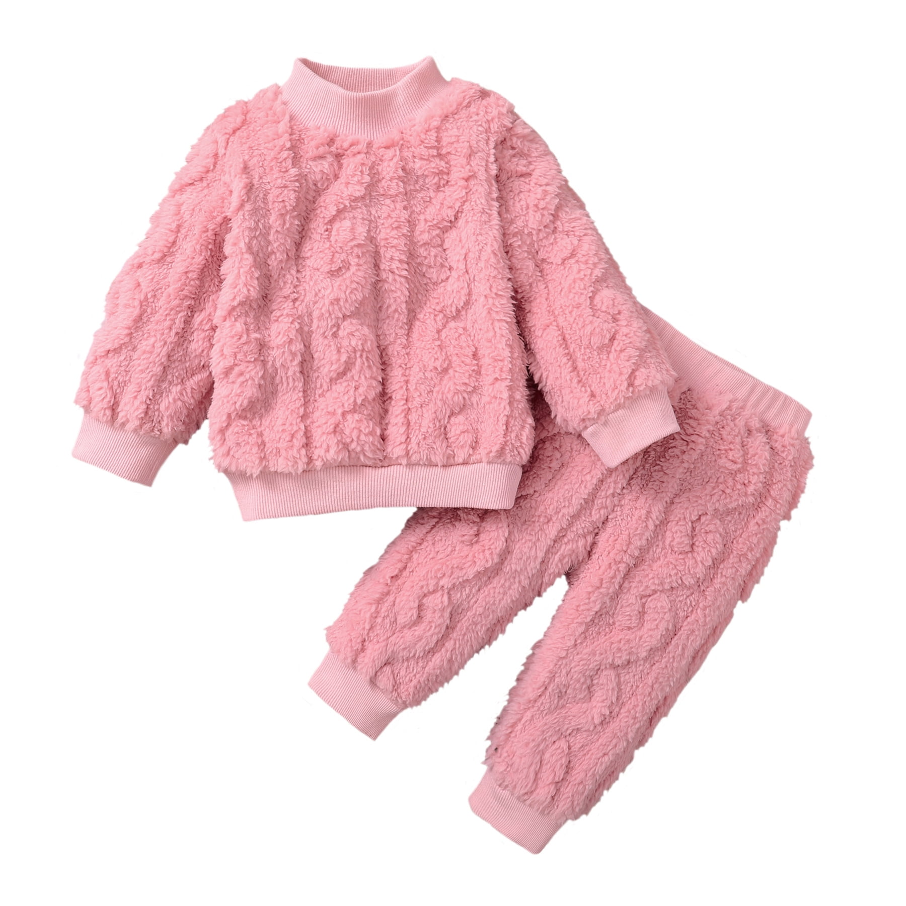 Newborn Baby Girls 2PCS Winter Outfits Solid Color Long Sleeve Top ...