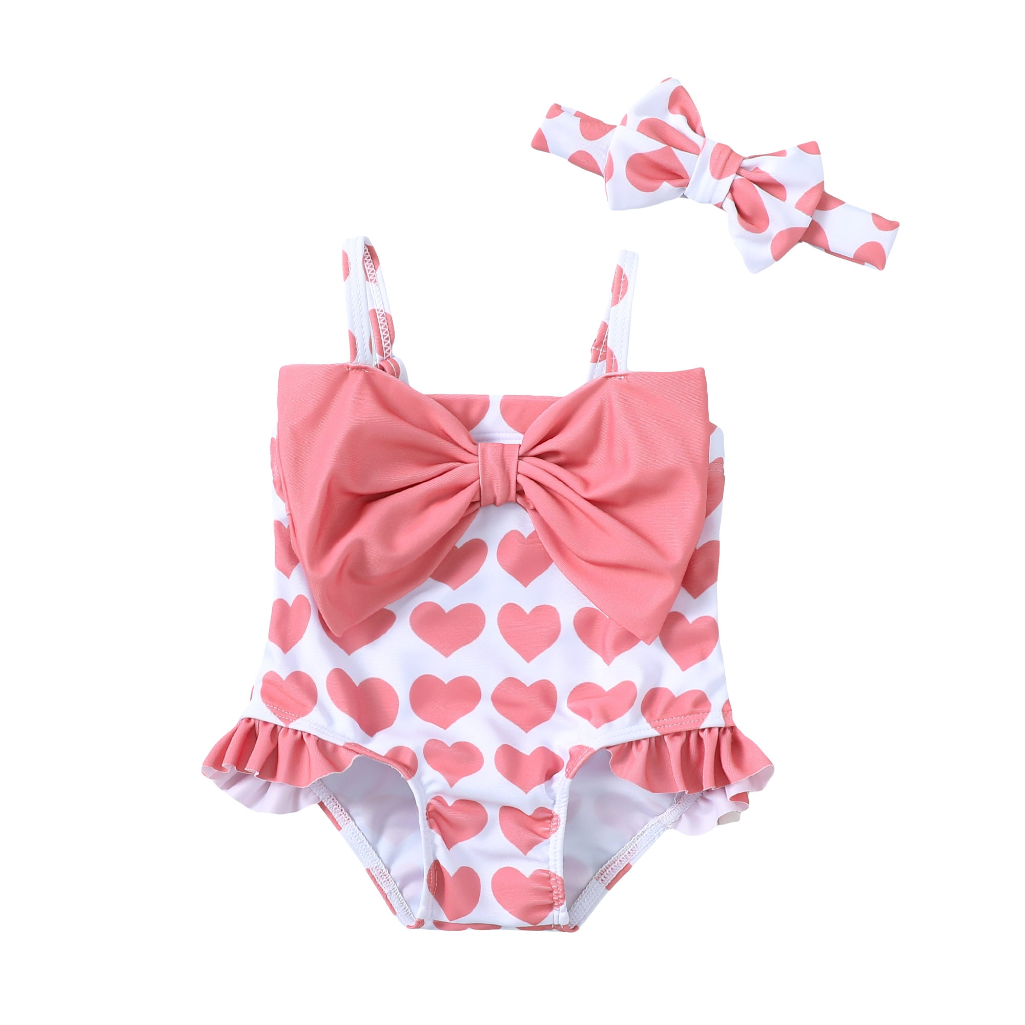 6 Months Baby Girls Swimsuit 12 Months Girls One-piece Swimwear Heart ...