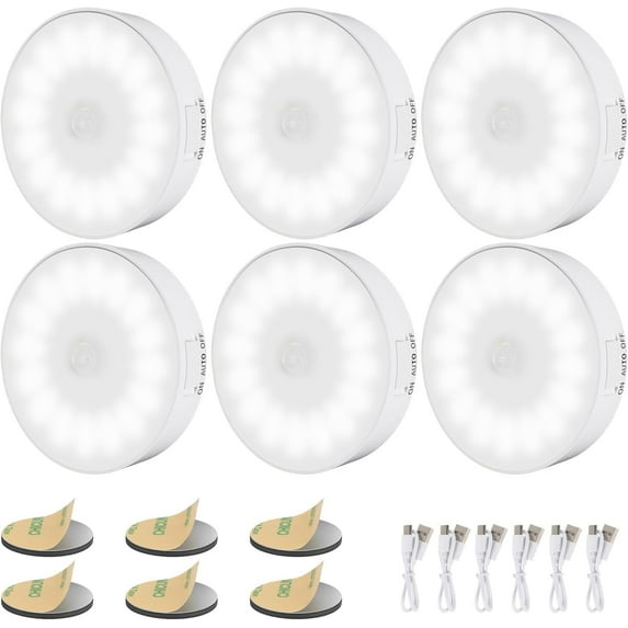 6 Motion Sensor Light Indoor [Upgraded 14 LEDs], Night Light, Long Last ...