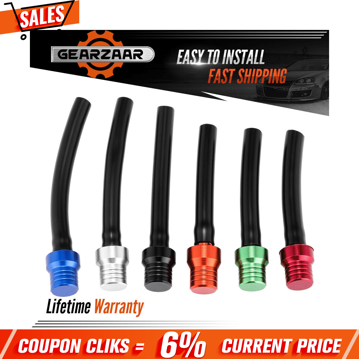 (6) Motorcycle Gas CAP VENT Tank Fuel Air Breather Valve Hose Tube Dirt ...