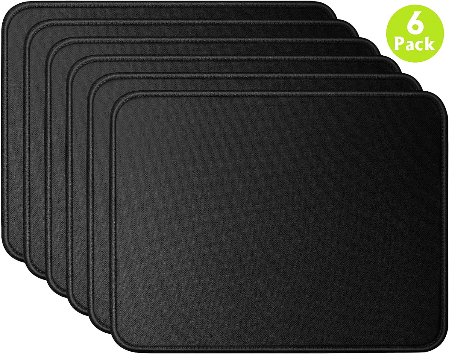 6 Mouse Pad Stitched Edges Premium-Textured Large Mouse Pads Mat Natural Non-Slip Rubber Base ...
