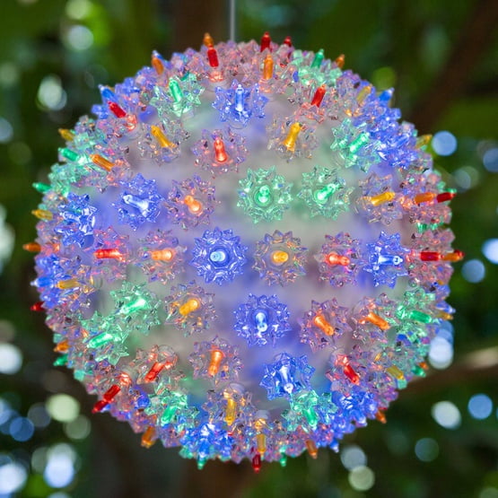 6" Multi-Color LED Starlight Sphere Outdoor Hanging Ball Lights ...