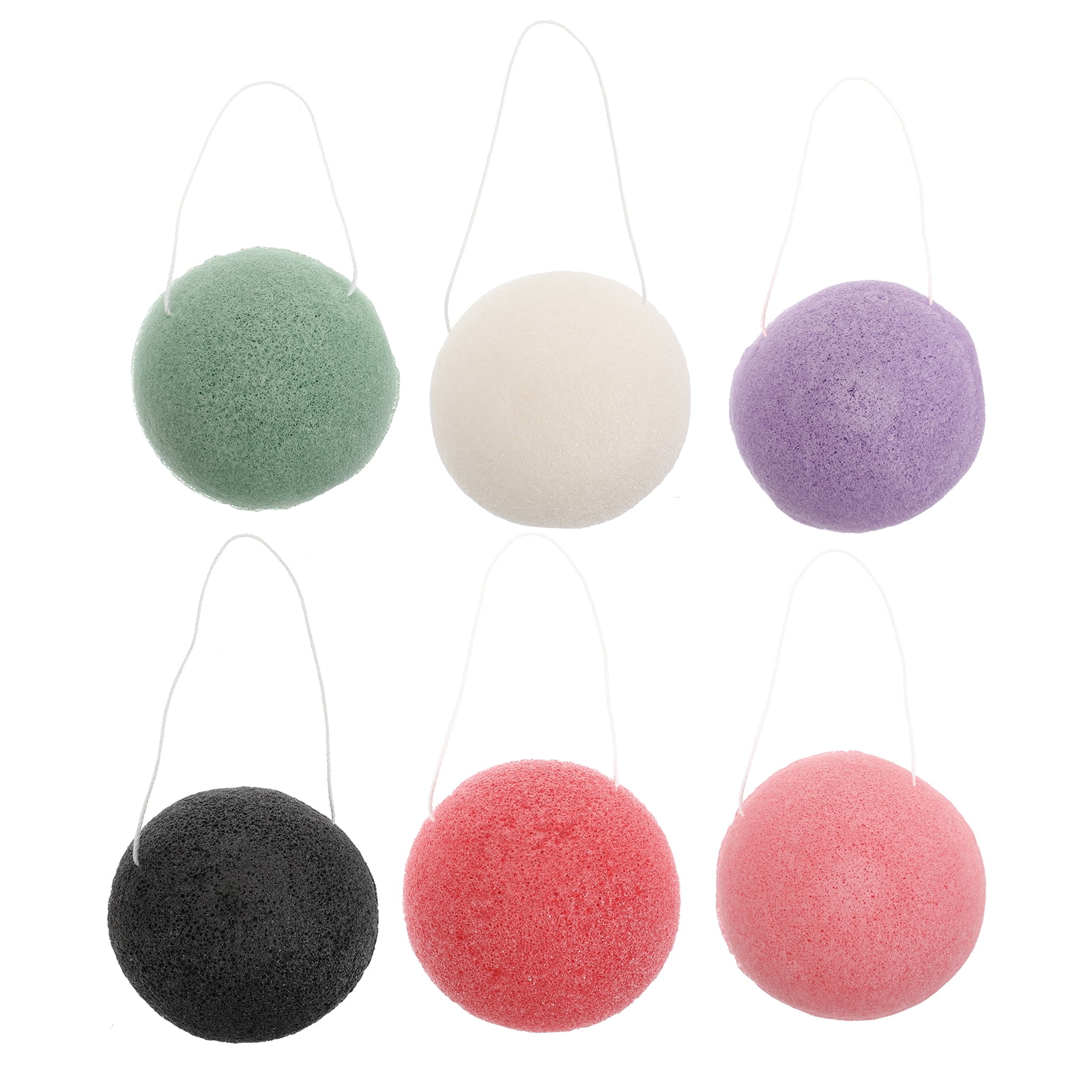 6 Natural Konjac Sponges for Facial Cleansing and Puffing and and Skin Massage with Gentle and ...