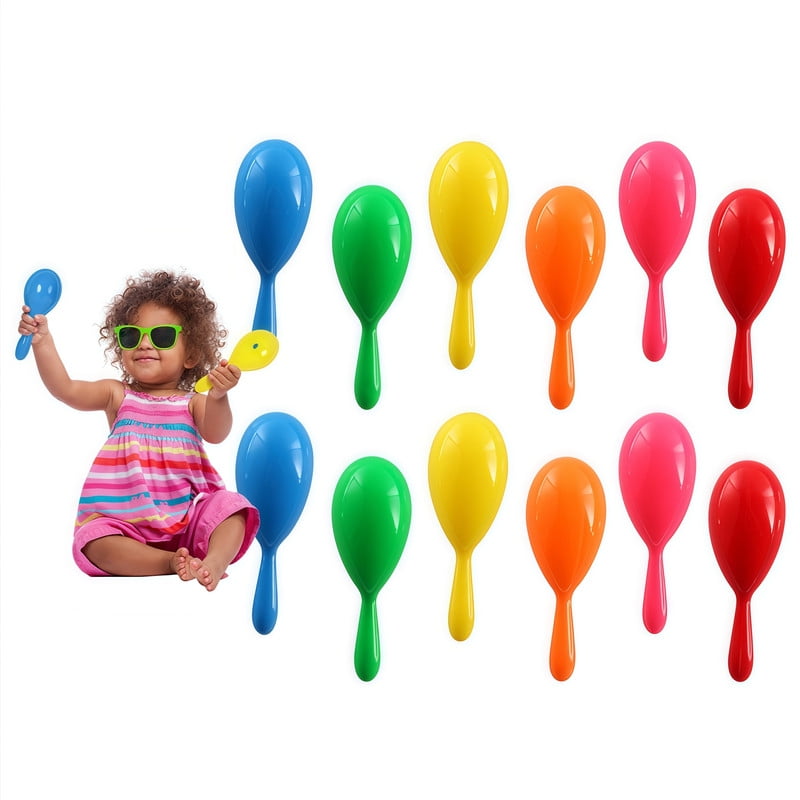 6" Neon Maracas, 12-Count Bulk Maracas for Kids, Mexican Theme Party ...