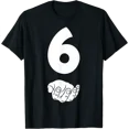 6 Number Six Funny Hands Meme School Teen Kid Matching T-Shirt ...
