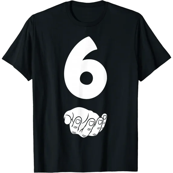 6 Number Six Funny Hands Meme School Teen Kid Matching T-Shirt ...