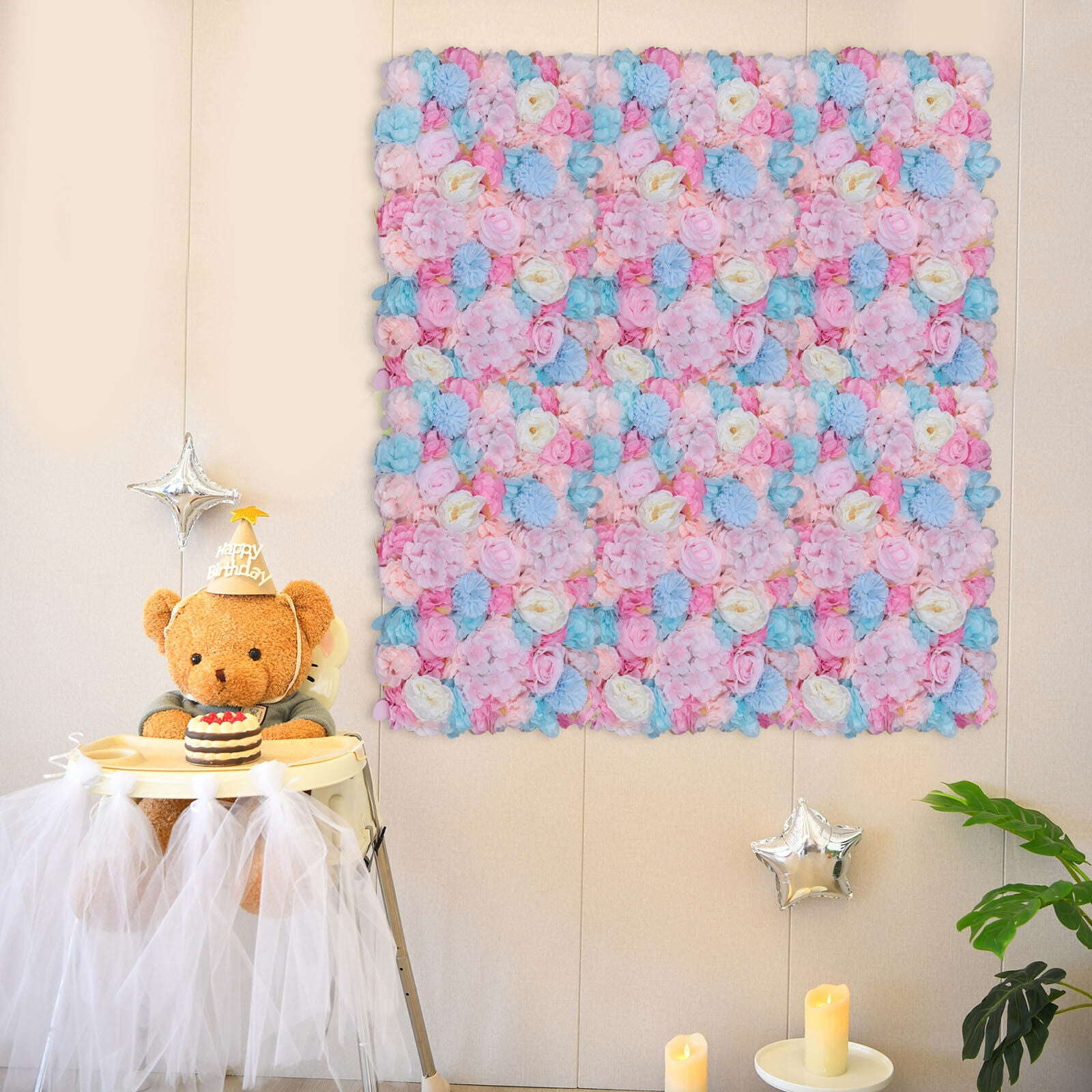 6× Orchid Pink Artificial Flower Wall Panel Wedding Backdrop Decor ...