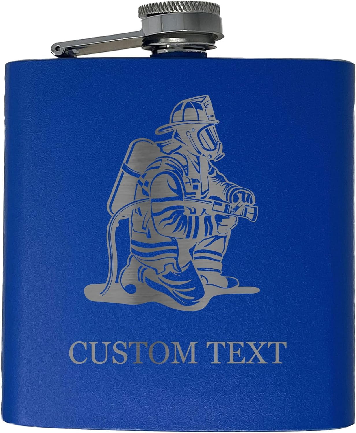 6-Ounce Stainless Steel Firefighter Firefighting, Personalized Metal ...