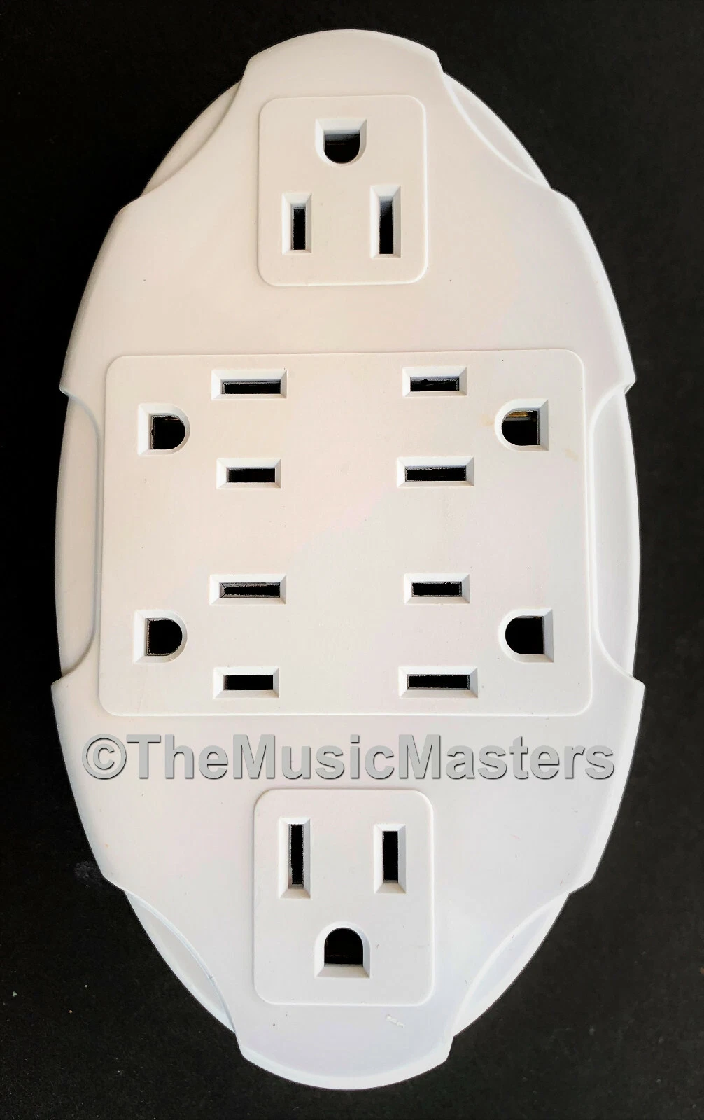 6 Outlet Electrical Socket Adapter Cover Oval 6-Way Ac Wall Plug Power ...