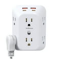 JcBlaon, Wall Power Extender, 6 Outlet Surge Protector, 4 USB-C Ports ...