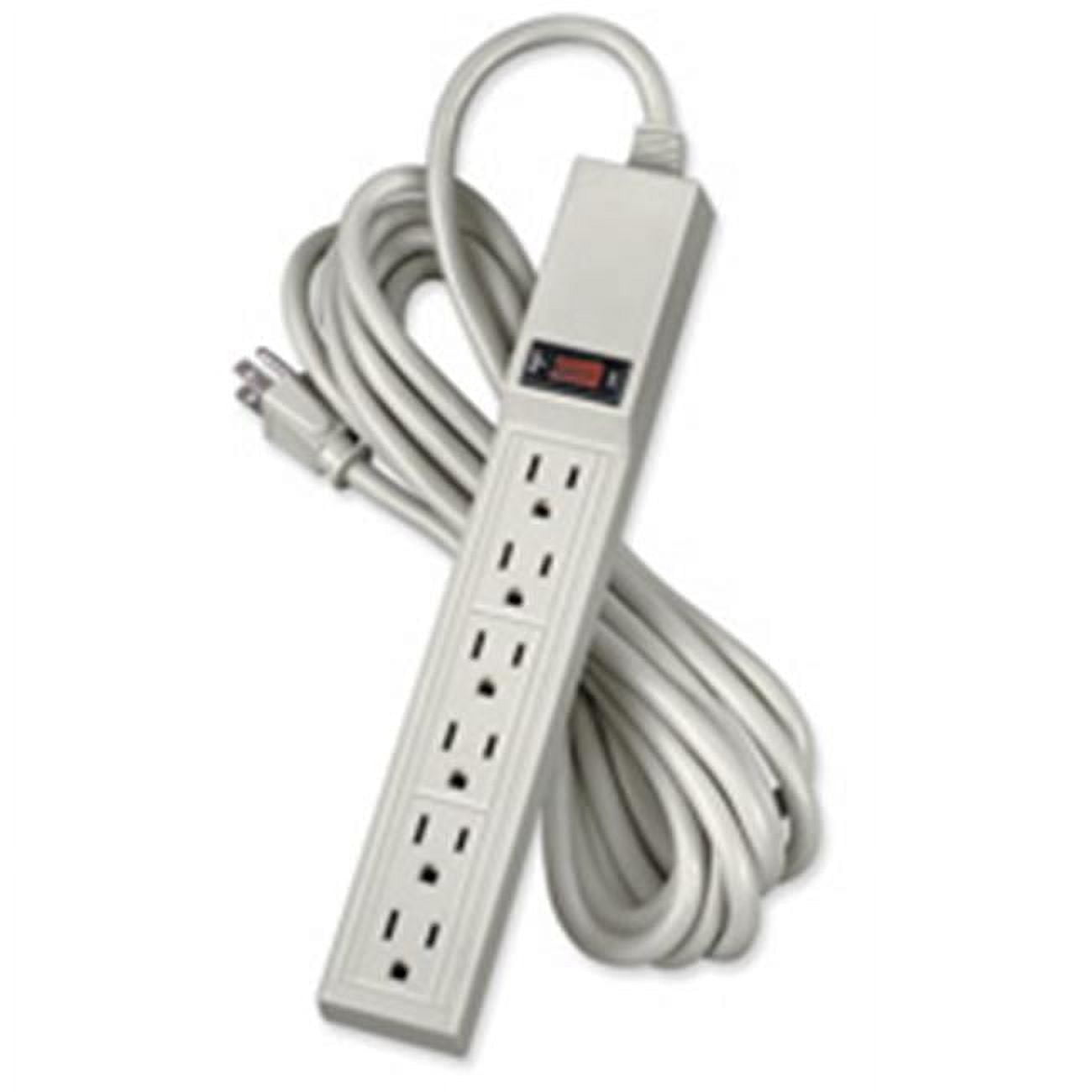 6 Outlet Power Strip- 15ft. Long Cord- Platinum - Walmart.com