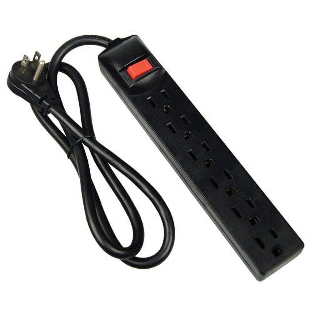 6-Outlet Power Strip, Black - Walmart.com
