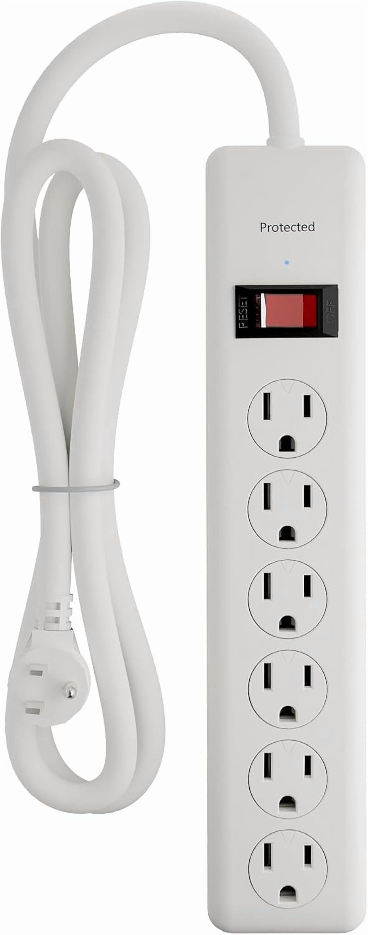 6-Outlet Power Strip Surge Protector 1-Pack, 4-Foot Extension Cord, 600 ...