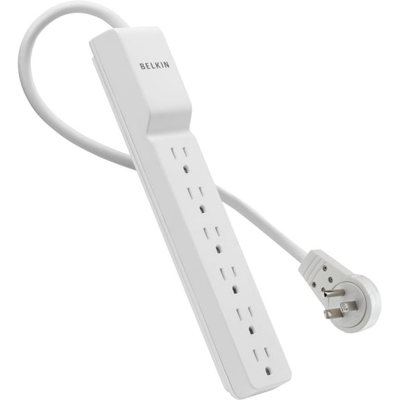 6-Outlet SlimLine Power Strip Surge Protector, 6ft Cord and Rotating ...