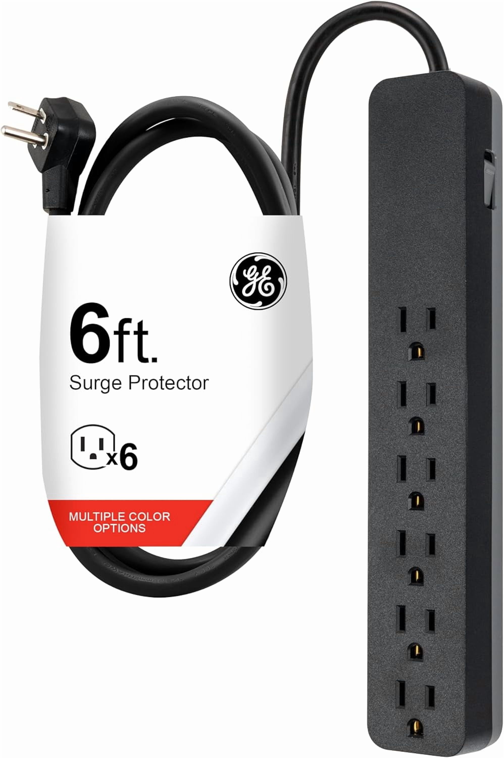 6-Outlet Sur Protector, 6 Ft Extension Cord, 1080 Joules, Power Strip ...