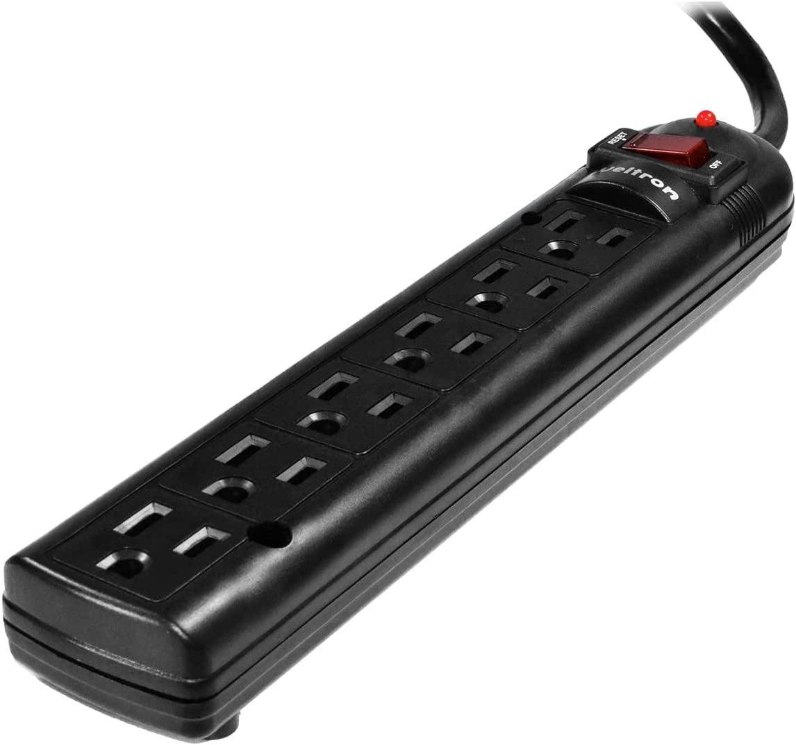 6 Outlet Surge Protector Power Strip 10 ft. Black (WSP-600PLF-10BK ...