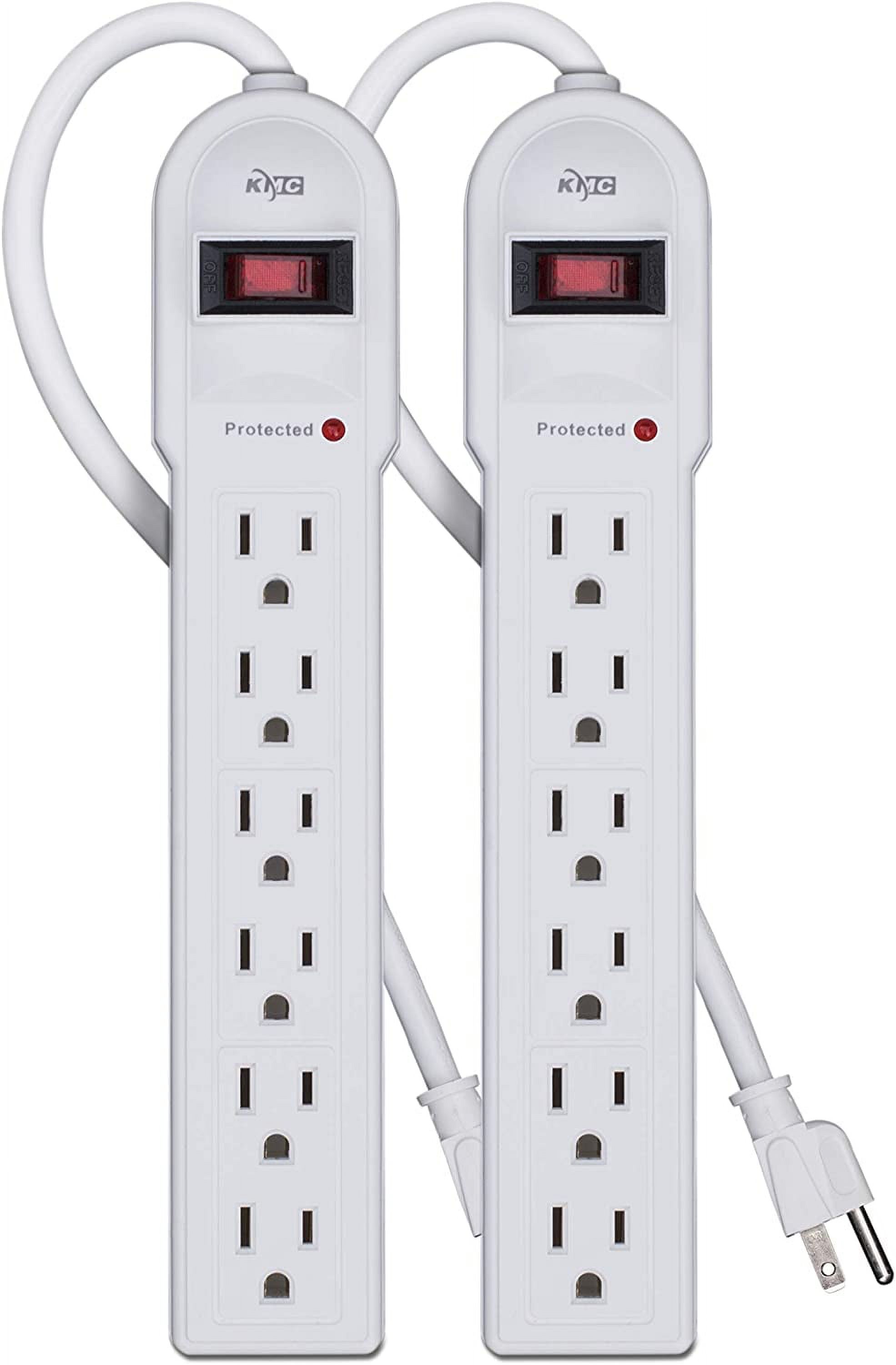 6-Outlet Surge Protector Power Strip 2-Pack, Overload Protection, 4 ...