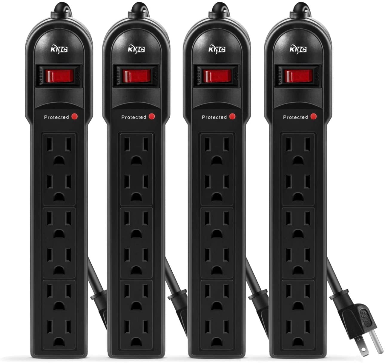 6-Outlet Surge Protector Power Strip 4-Pack, Overload Protection, 2 ...