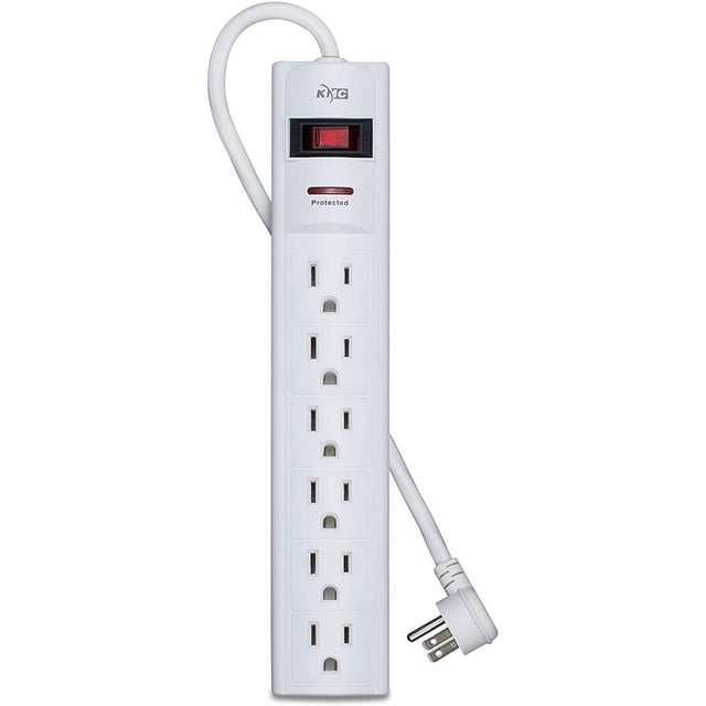 6-Outlet Surge Protector Power Strip with 10-Foot Cord, 1200 Joule ...
